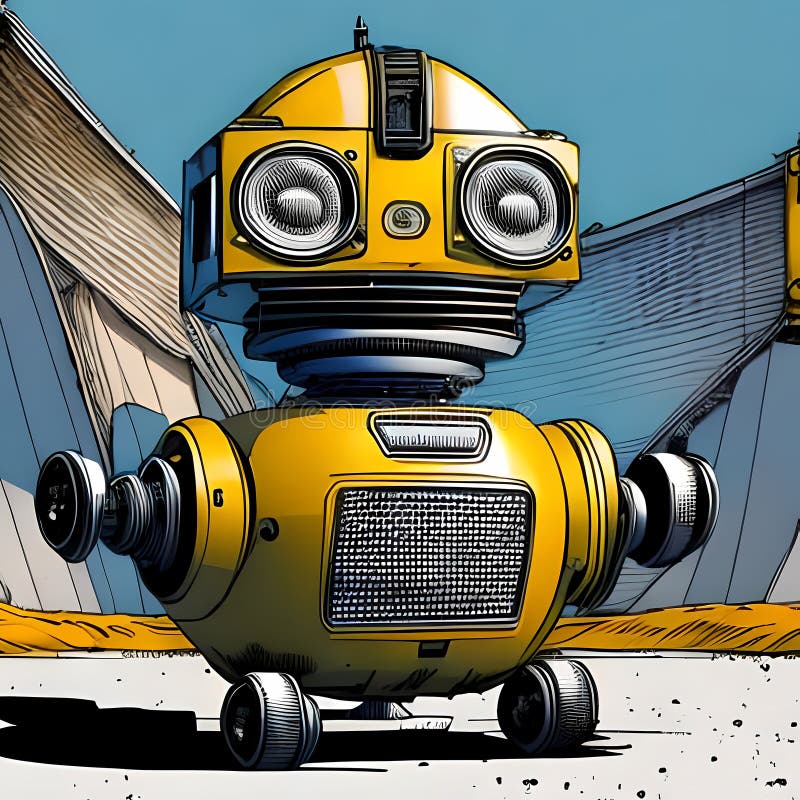 Surreal Musical Robot with Audio Speakers Stock Illustration ...