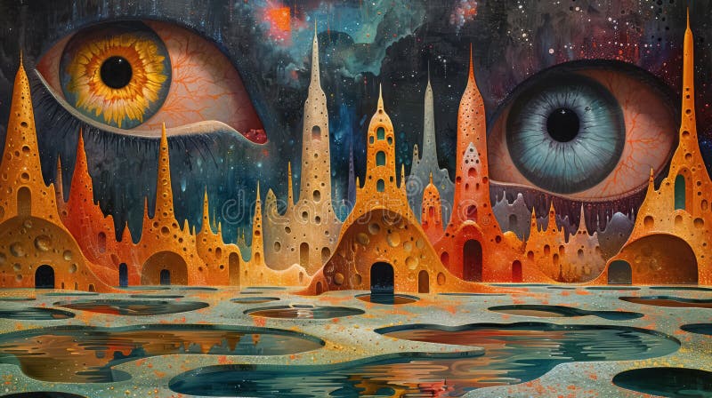 Surreal Mystical Fantasy Artwork. Impossible Art Stock Illustration ...