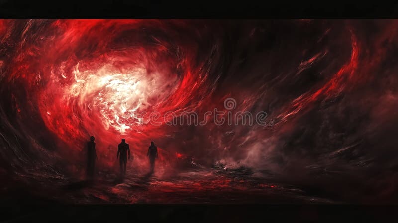 A Surreal Nightmare Scene, with Distorted Human Figures Melting Stock ...