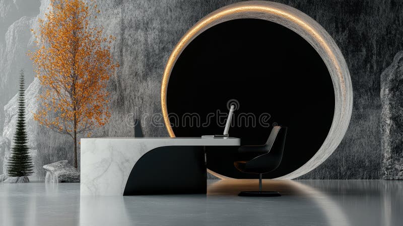 Surreal Office Design, a Creatively Distorted Minimalist Workspace with ...