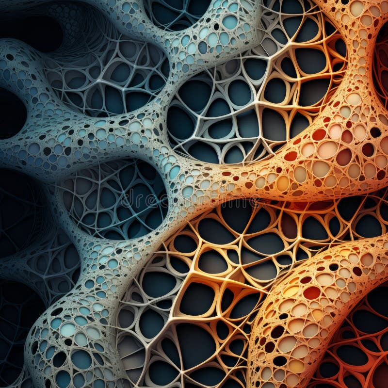 Surreal Organic Forms: Woven and Orange Pattern 3d Model Stock ...