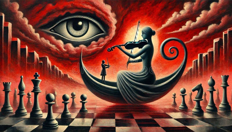 Surreal Original Art with Genius Hermit Chess Player Abstract ...