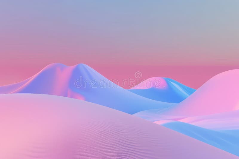 Surreal Pastel-colored Sand Dunes Under a Gradient Sky at Sunset. Stock ...