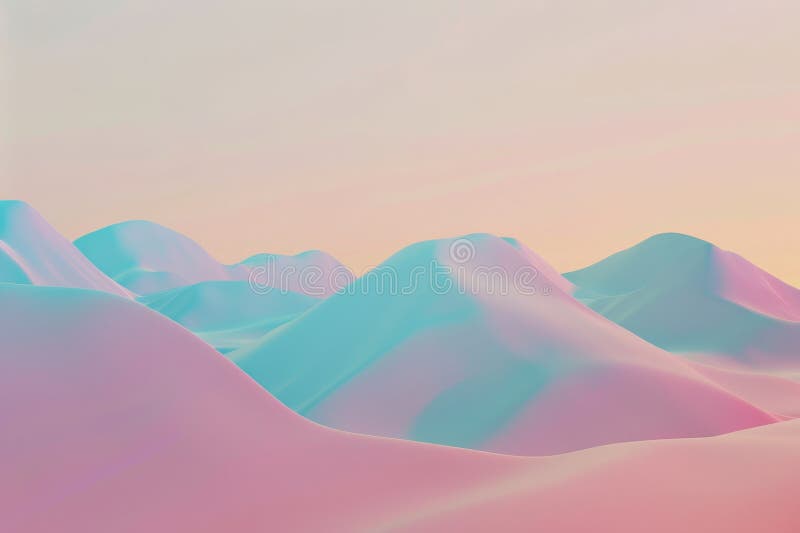 Surreal Pastel-colored Sand Dunes Under a Soft, Dreamlike Sky. Stock ...