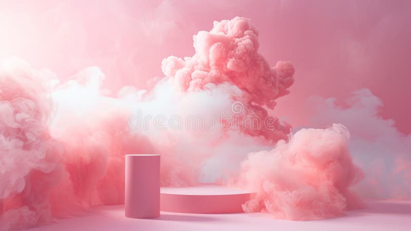 Pink Smoke Clouds in a Surreal Pastel Environment Stock Image - Image ...