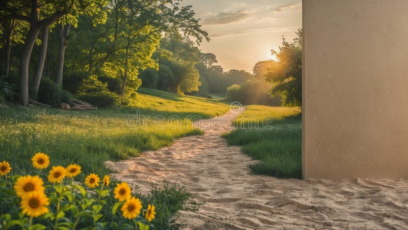 Surreal Pathway between Two Worlds Stock Illustration - Illustration of ...