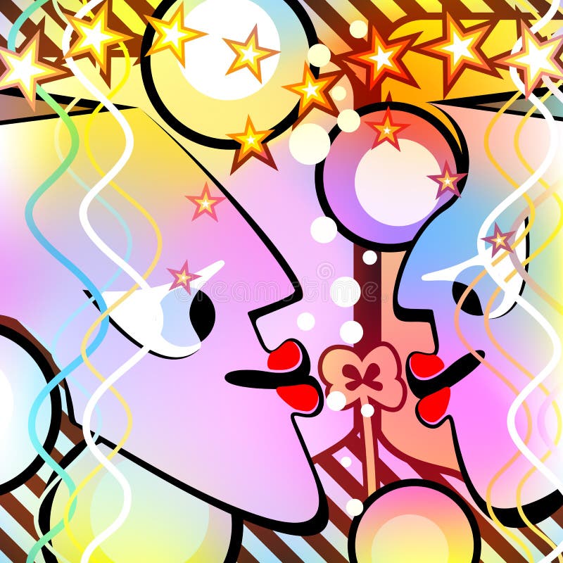 People with Surreal Clock Time Heads Stock Illustration - Illustration ...