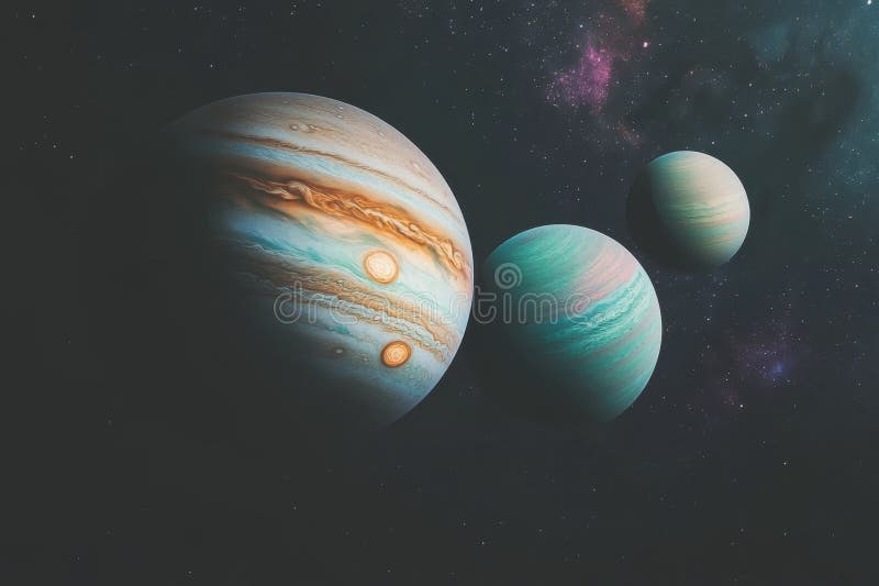 Surreal Planetary Alignment Showcasing Multiple Colorful Planets in ...