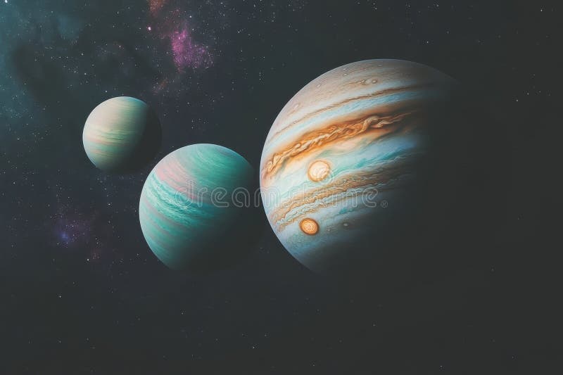 Surreal Planetary Alignment Showcasing Multiple Colorful Planets in ...