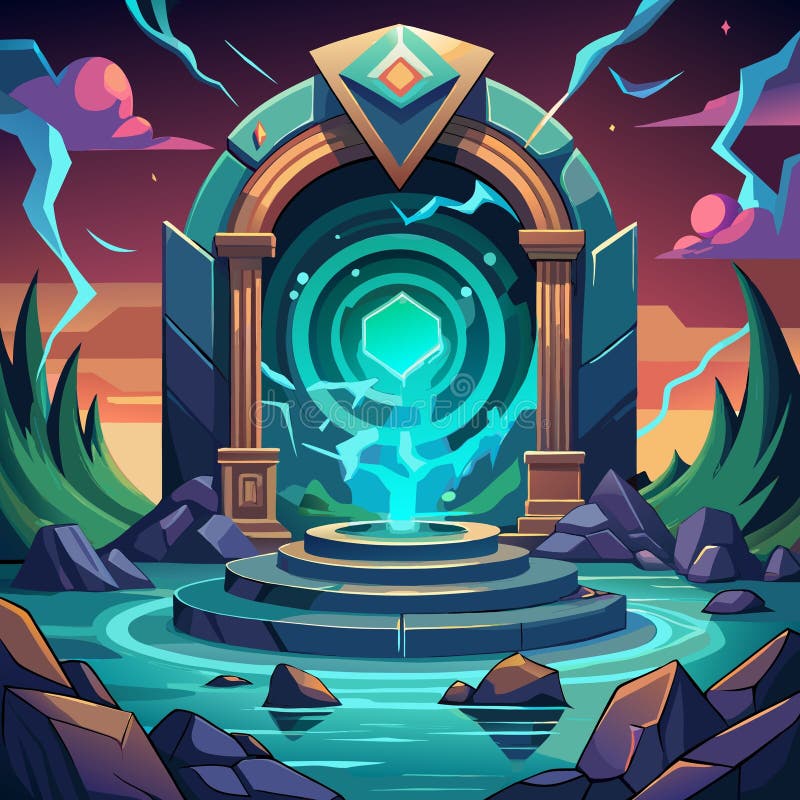 Surreal Portal with Ripples Stock Vector - Illustration of opening ...