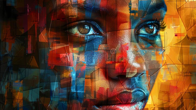 A Surreal Portrait Where a Human Face is Deconstructed into Floating ...