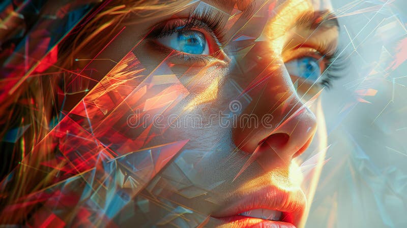 A Surreal Portrait Where a Human Face is Deconstructed into Floating ...