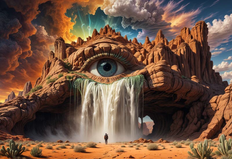 A Surreal, Psychedelic Desert Landscape with a Striking Visual ...