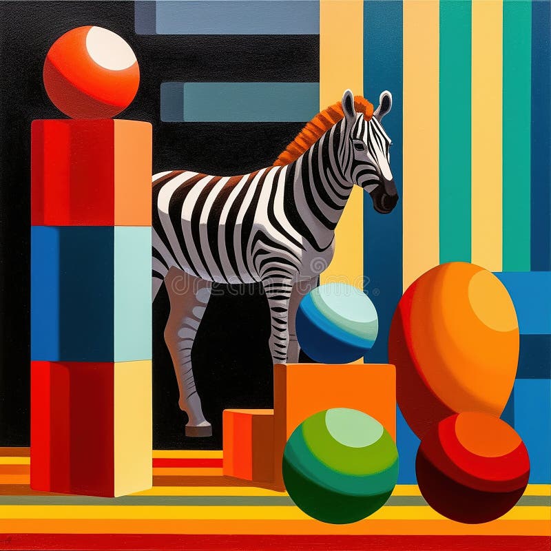 A Surreal Psychedelic Zebra Artwork. Stock Illustration - Illustration ...