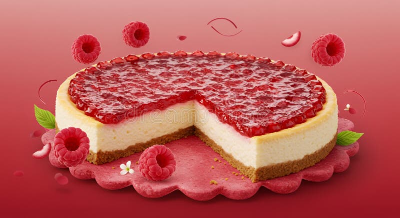 Surreal Raspberry Cheesecake: Levitation Photography with Gradient Pink ...