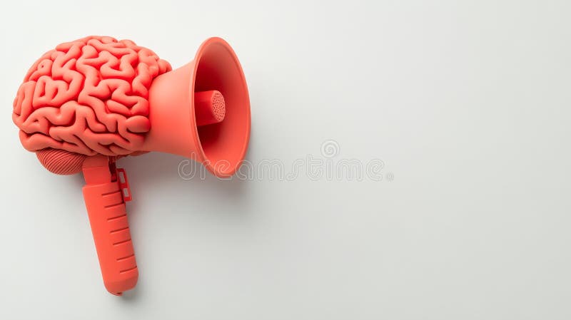 Surreal Red Brain Megaphone Embodies Creative Communication and ...