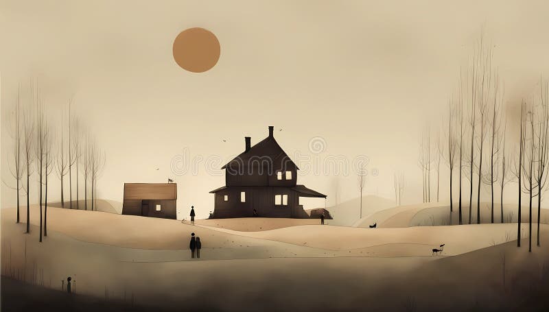 Surreal Relaxing Landscape- New Naturalism Background Stock ...