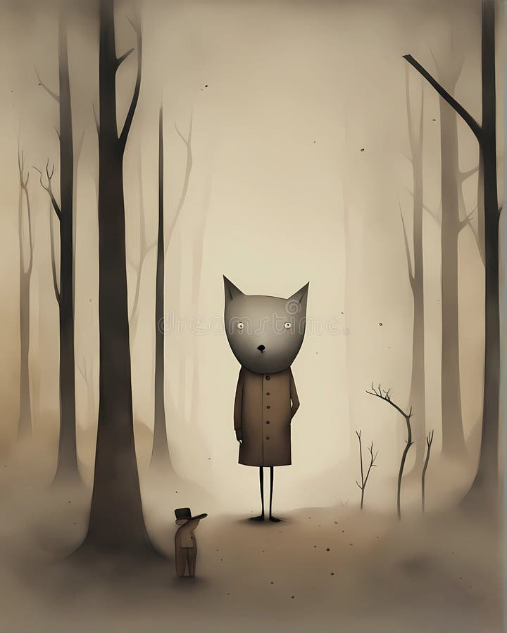 Surreal Relaxing Portrait- New Naturalism Background Stock Illustration ...