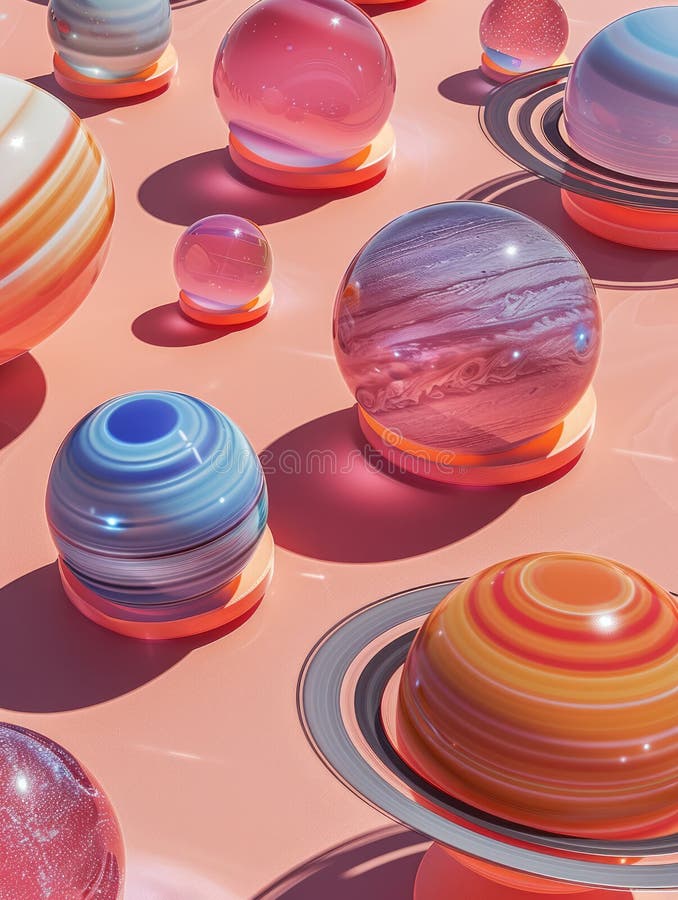 Surreal Rendered Planets and Moons with Striking Colors and Creative ...