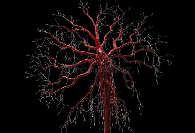 A Surreal Representation of a Blood-Red Tree with Intricate Branching ...