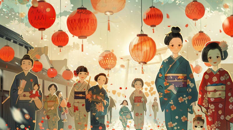 Surreal Representation of the Obon Festival Stock Photo - Image of ...