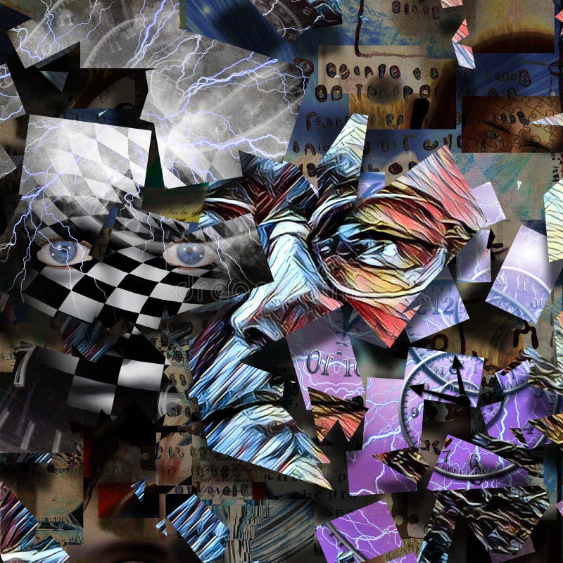 Surreal Scene with Abstract Elements Stock Illustration - Illustration ...