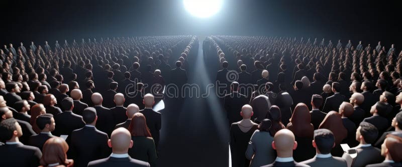 Surreal Scene of Crowd Facing a Blinding Light in Unity and ...
