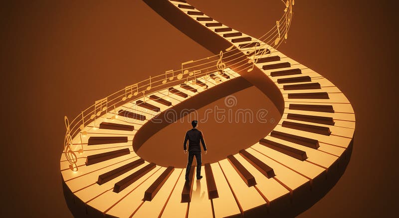 A Surreal Scene Featuring a Twisting, Infinity-shaped Pathway Made of ...