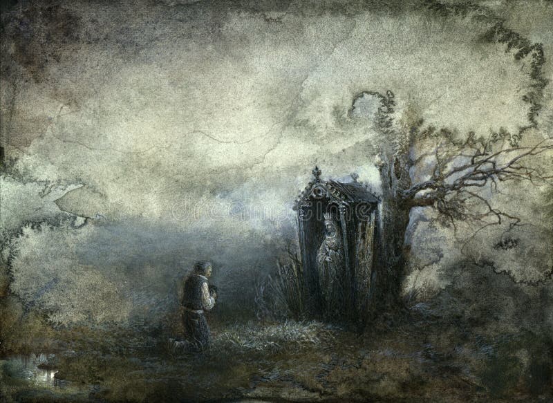 Surreal scene stock illustration. Illustration of retro - 56458335