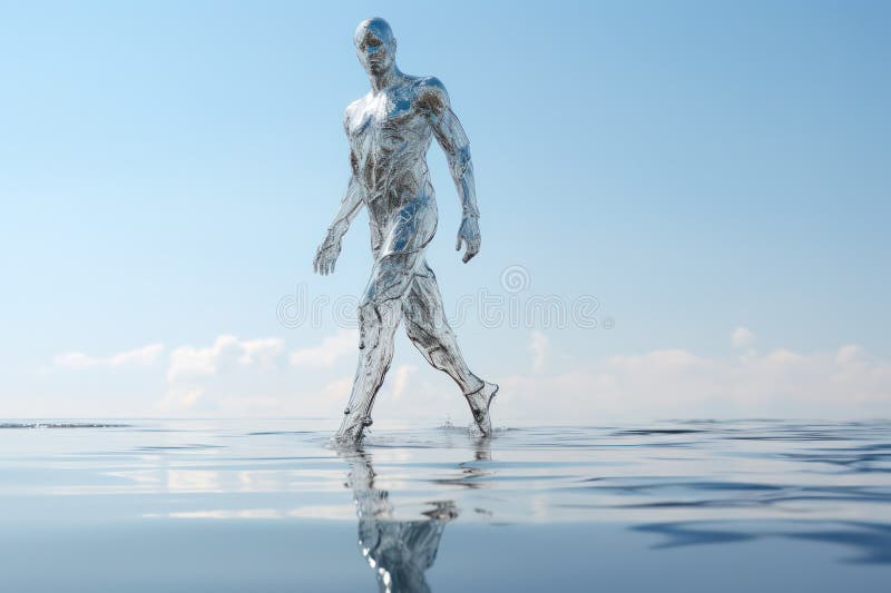 Surreal Scene: Man Emerging from Water - Beyond Imagination Stock ...