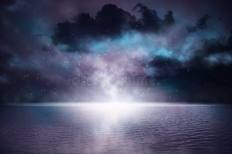 Surreal Scenery on the Ocean Stock Photo - Image of cloudscape, scenic ...