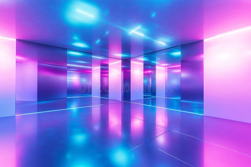 A Surreal Sci-fi Infinity Mirror Chamber 3D Background Room Where ...