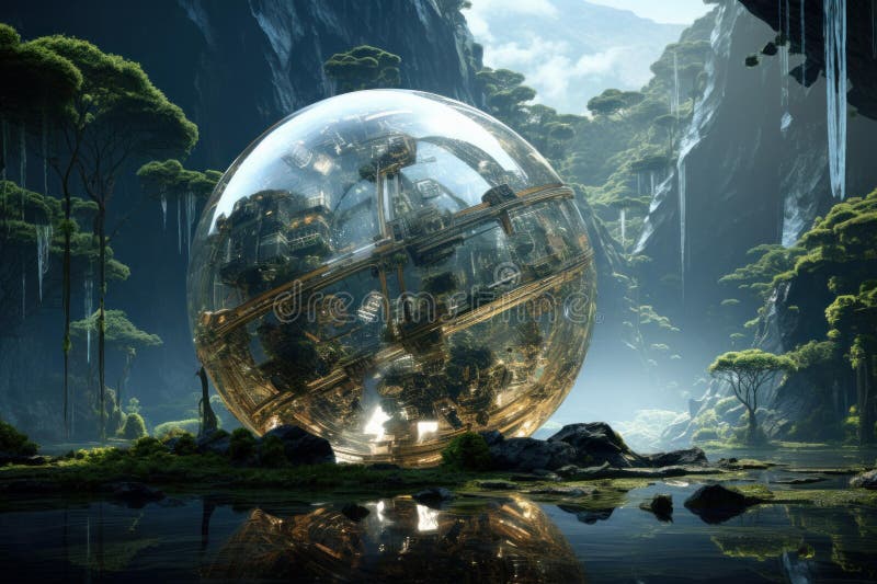 Surreal Scifi Sphere. Generate Ai Stock Image - Image of futuristic ...