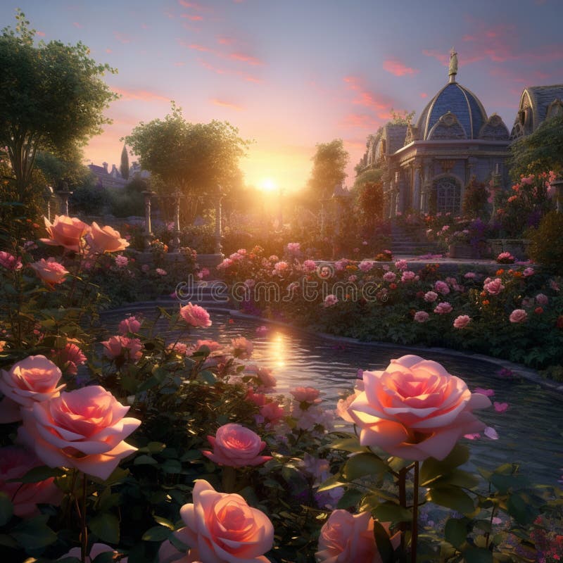 A_surreal_seascape_where_roses_float_ Stock Illustration - Illustration ...