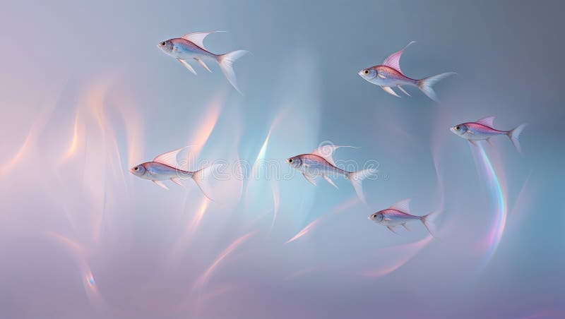 Surreal Shapes Emerging in a Ever-changing with Flying Fish Stock Image ...