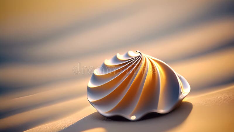 Surreal Shell on the Beach. Abstract with Filigree Shape on the Sand ...