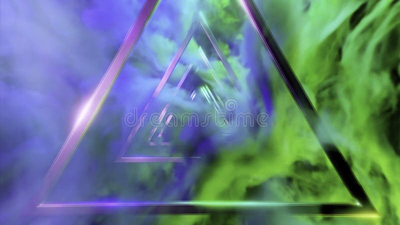 Surreal Sky with Flying Silhouettes of Triangles. Design. Bright Clouds ...