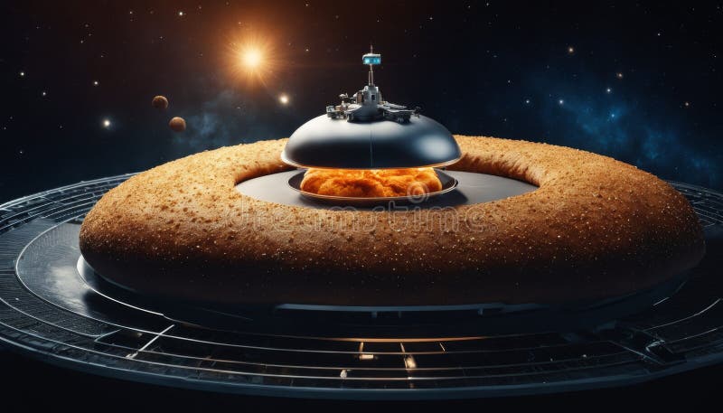 Surreal Space Bagel Station Stock Photo - Image of concept, technology ...