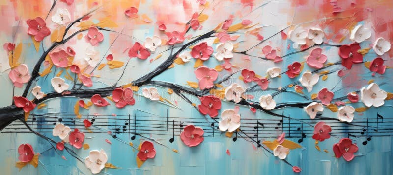 Surreal Space with Drifting Musical Notes Transforming into Vibrant ...