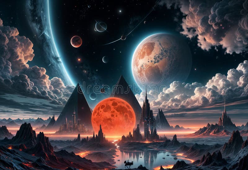 A Surreal, Space-inspired Landscape within an Inverted Triangular Frame ...