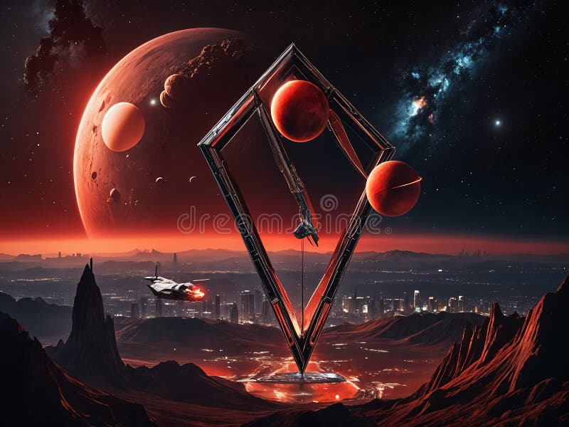 A Surreal, Space-inspired Landscape within an Inverted Triangular Frame ...