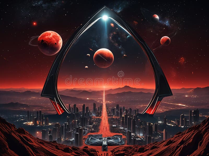 A Surreal, Space-inspired Landscape within an Inverted Triangular Frame ...