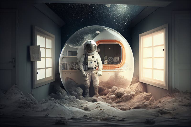 Surreal Space Life. AI Generated Stock Illustration - Illustration of ...