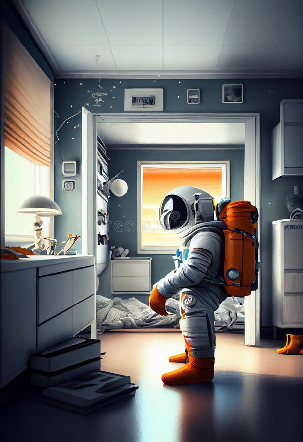 Surreal Space Life. AI Generated Stock Illustration - Illustration of ...