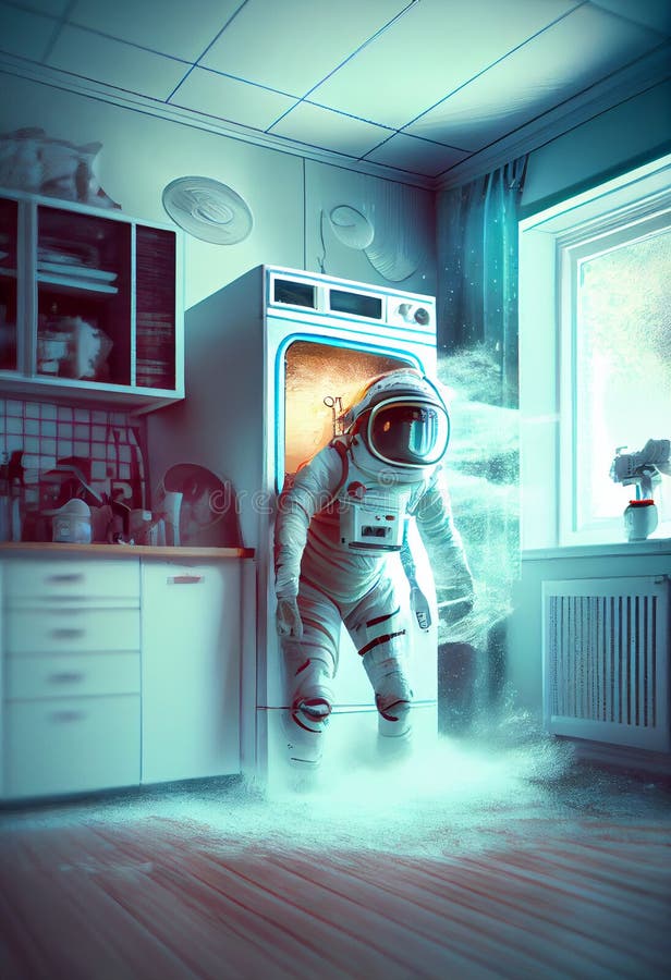 Surreal Space Life. AI Generated Stock Illustration - Illustration of ...