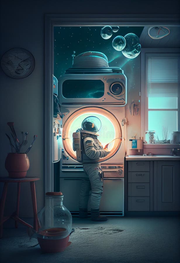 Surreal Space Life. AI Generated Stock Illustration - Illustration of ...