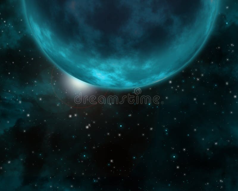 Surreal space scene stock illustration. Illustration of render - 40562298