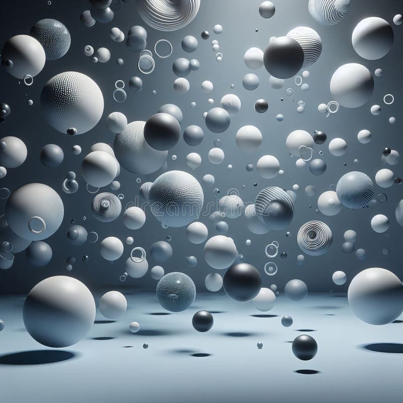 Surreal Spheres in Monochromatic Space Stock Illustration ...