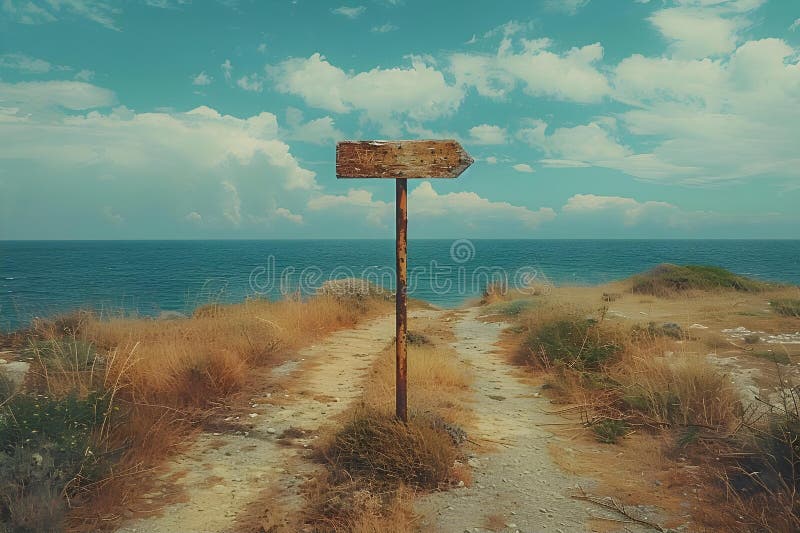 Concept Surreal, Split Road, Surreal Split Road Signpost with Arrows ...