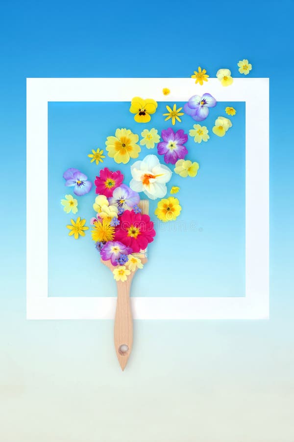 Surreal Spring Flower Paintbrush Background Border Stock Photos - Free ...